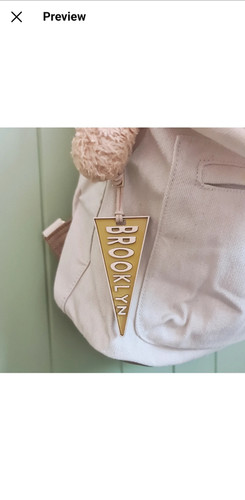 Bag Tags - Pennant Flag - Colour Options | Words & Wood