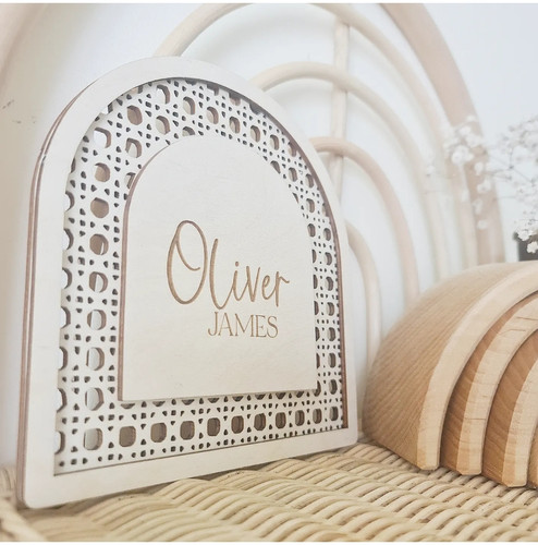 Rattan Style Arch Sign - Regular | Words & Wood