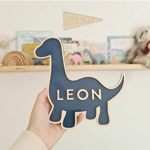 Personalised Dino Sign - Colour Options | Words & Wood