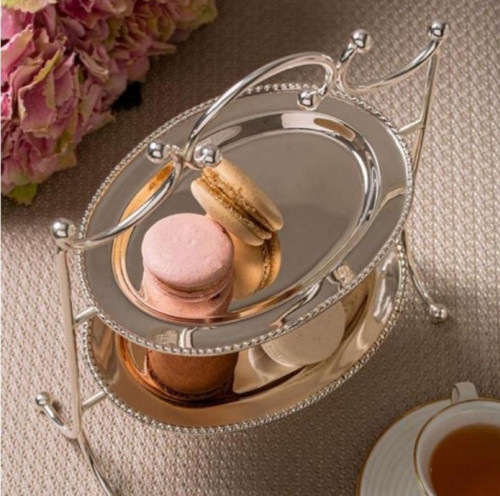 Silverplated Two Tier Platter - Elegant Serveware | House of Neeba