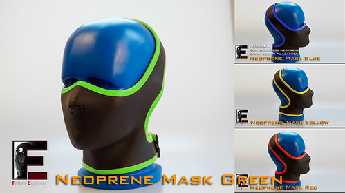 Half Face Neoprene Face Mask Blue | Latex artisan