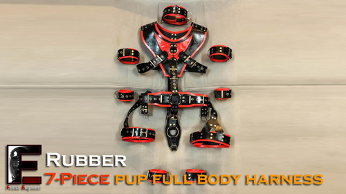 Full body rubber harness - 7 piece | Latex artisan