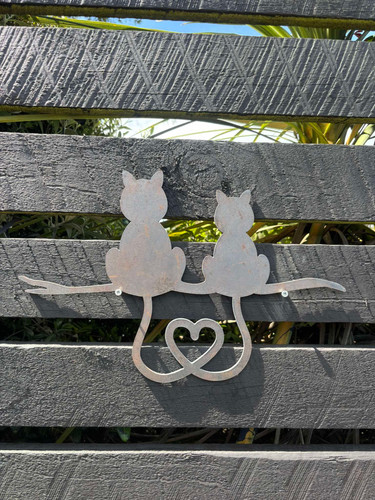 Cats with tails shaped as love heart | Cnc Plasma Cut Metal