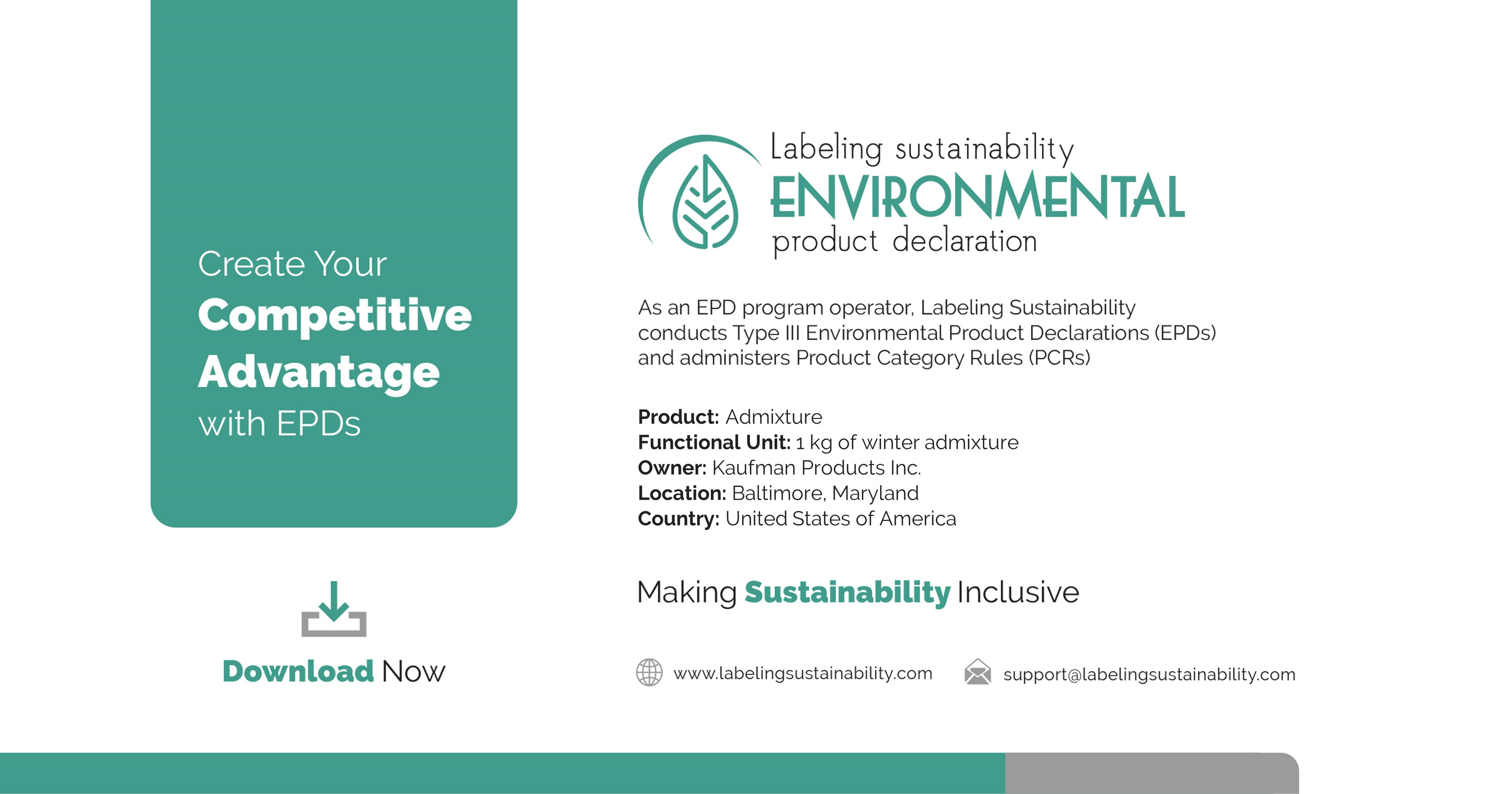 EPD Type III - Kaufman Products Inc. - Admixture | Baltimore, Maryland - USA