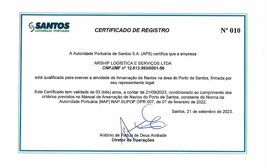 AMARRAÇÃO DE NAVIOS | ARSHIP LOGISTICS