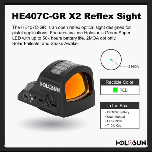 Holosun 407C X2 - Green Reticle | Nameless Armament
