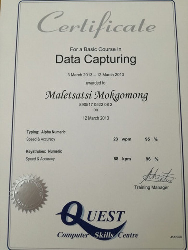 Data Capturing - (5 Days) | Quest Computer Skill