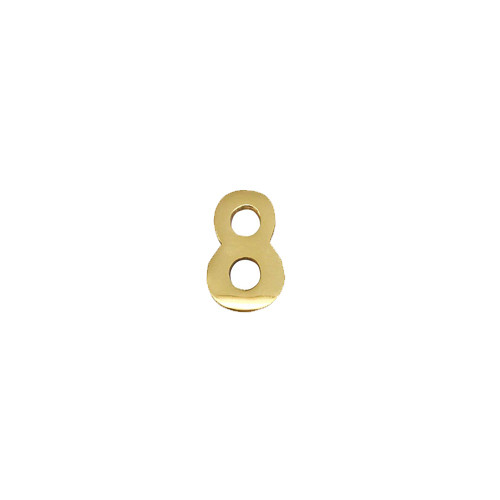 #8 Self-Adhesive 2" inch Brass Number | GSi Mailboxes