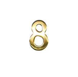 #8 Self-Adhesive 3" inch Brass Number | GSi Mailboxes