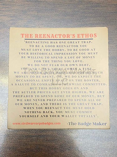 The Reenactors Ethos Magnet | The Badge Maker, LLC