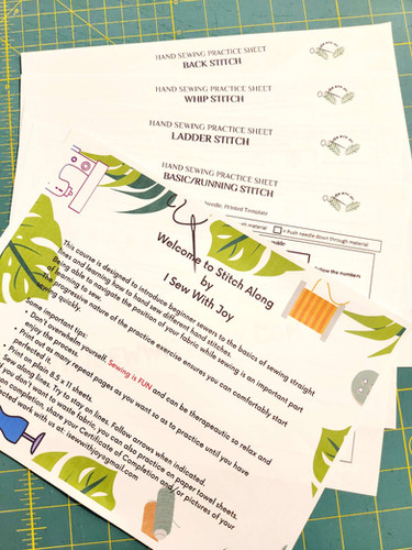 Hand Sewing Practice Template | I Sew with Joy