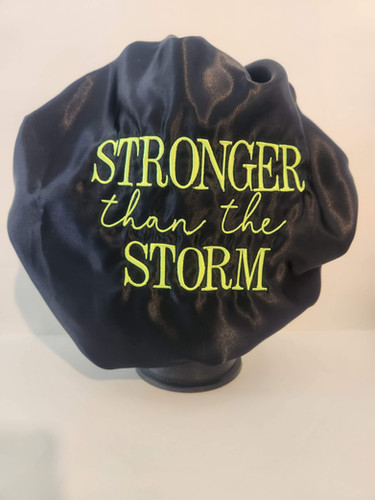 Satin Hair Bonnet - Stronger Than The Storm | Printed Bonnet