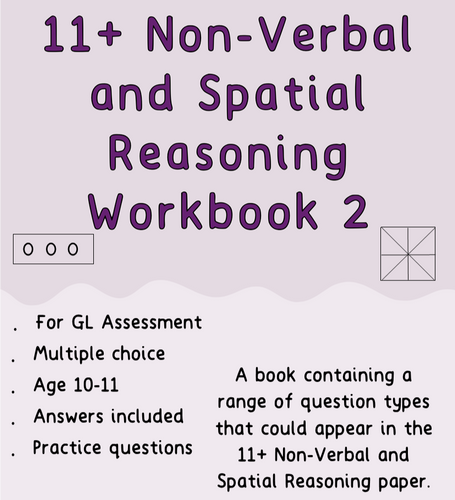 11+ Non-Verbal and Spatial Reasoning Workbook 2 PDF | Holly Vilkotis Tutor