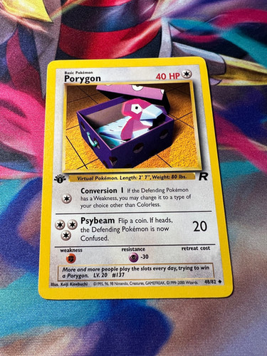 Team Rocket 1st Edition 48/82 Porygon Pokemon Card | Cheeses Treasures