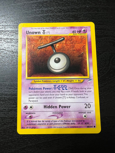 Neo Destiny 88/105 Unown T Pokemon Card | Cheeses Treasures