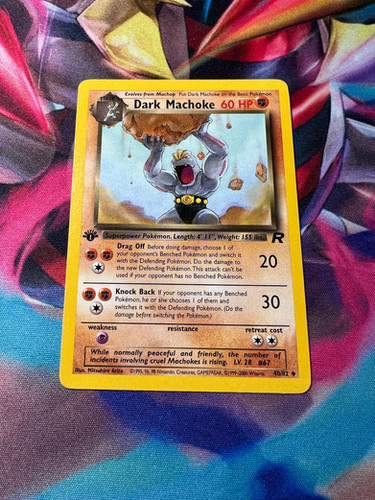 Team Rocket 1st Edition 40/82 Dark Machoke Pokemon Card | Cheeses Treasures