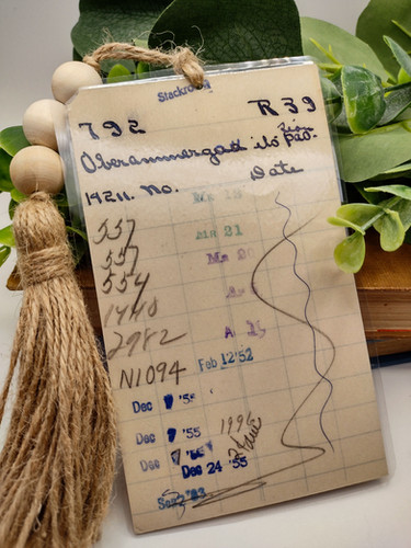 Vintage Laminated Library Card Bookmark 1952 | Lily Lue Designs