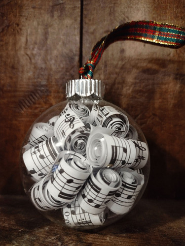 Sheet music upcycled Book Page ornament | Lily Lue Designs