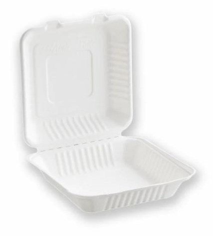 Bagasse Clamshell Take Out Container 9 x 9 x 3 inch 200pc -CSW993 ...
