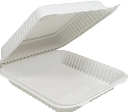 Clamshell | 9in. x 9in. x 3in. | White | Cornstarch | 200pcs | CSC993 |Canadian Box & Paper LTD ...