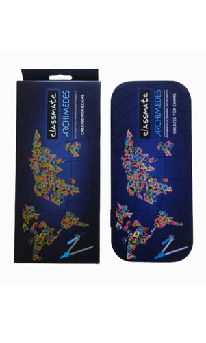 Classmate Archimedes Mathematical Drawing Instrument Geometry Box (Blue ...