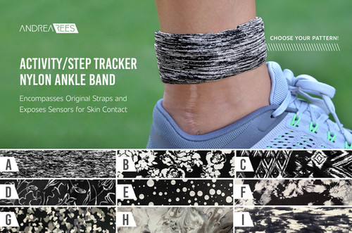 Smartwatch/Activity Tracker Nylon Ankle Band (Black & White) | Andrea ...