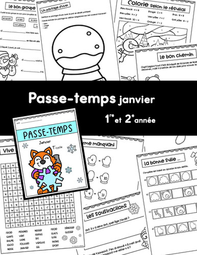 Passe-temps janvier - 1er cycle | La classe de Catherine