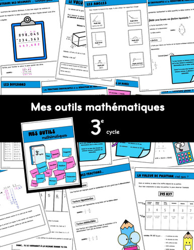 Mes outils math - Lexique pour le 3e cycle | La classe de Catherine