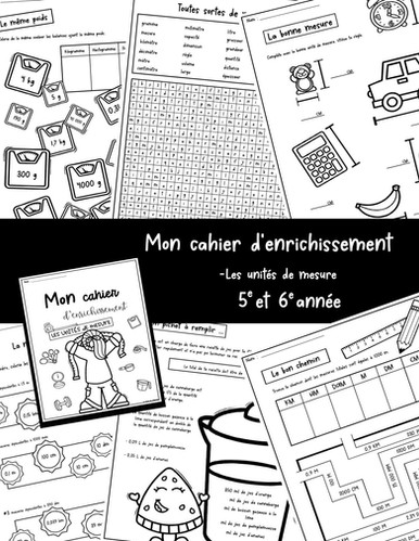 Cahier d'enrichissement - Les unités de mesure | La classe de Catherine