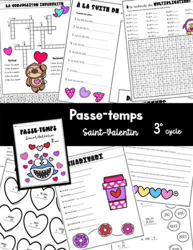 Passe-temps Saint-Valentin 3e cycle | La classe de Catherine