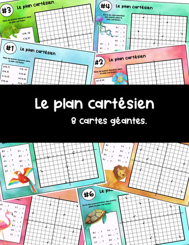Le plan cartésien - 8 cartes géantes | La classe de Catherine