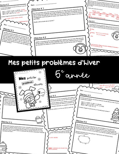 Mes petits problèmes d'hiver - 5e année | La classe de Catherine