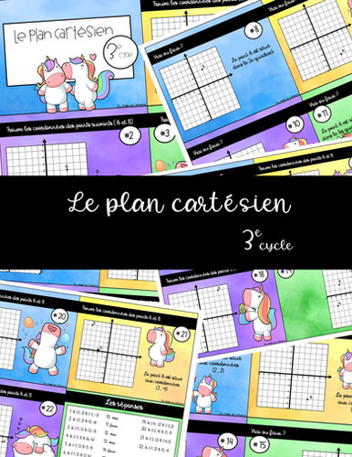 Le plan cartésien - 3e cycle (Cartes à tâches) | La classe de Catherine
