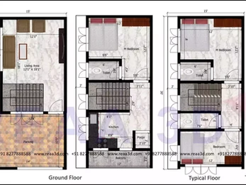 15 by 30 House Plan | REAA 3D