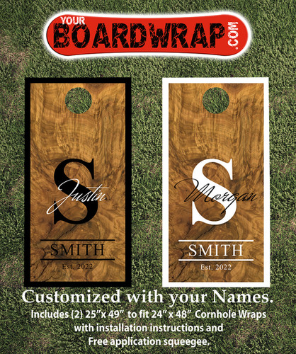 Custom Cornhole Wrap 524 Wedding Cornhole | yourboardwrap