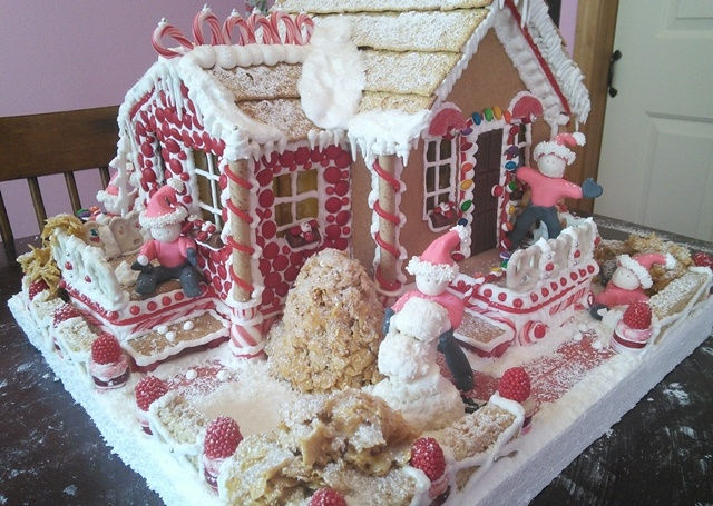 Candy Cane Gingerbread Cottage Template by Gingerbread-By-Design