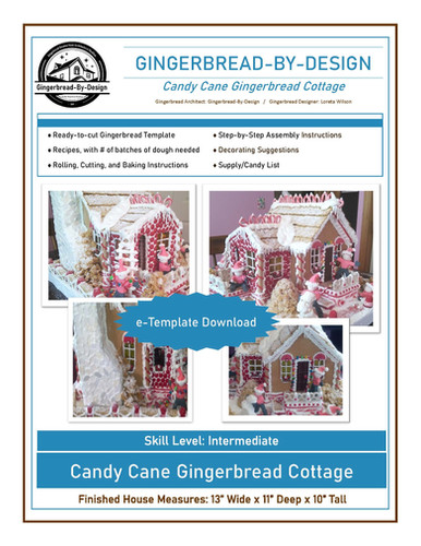 Candy Cane Gingerbread Cottage e-Template | GingerbreadByDesign