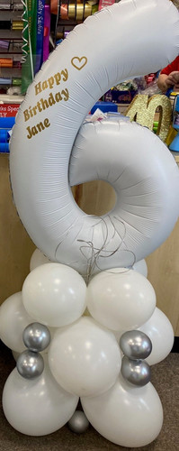 Personalised 34-Inch Number Balloon on a Premium Stack | Balloons ...