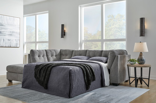 Marleton Gray 2pc Full Size Sleeper Sectional (LSF) | All American