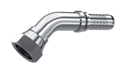 RVS Slangpilaar 45° - BSP wartel 60° conus | FlexInd