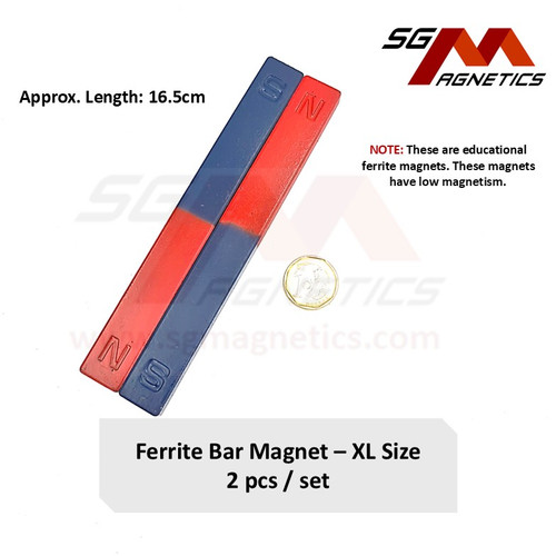 L165mm XL Bar - Educational Magnets - Ferrite Bar Magnet - 2pcs | SG ...