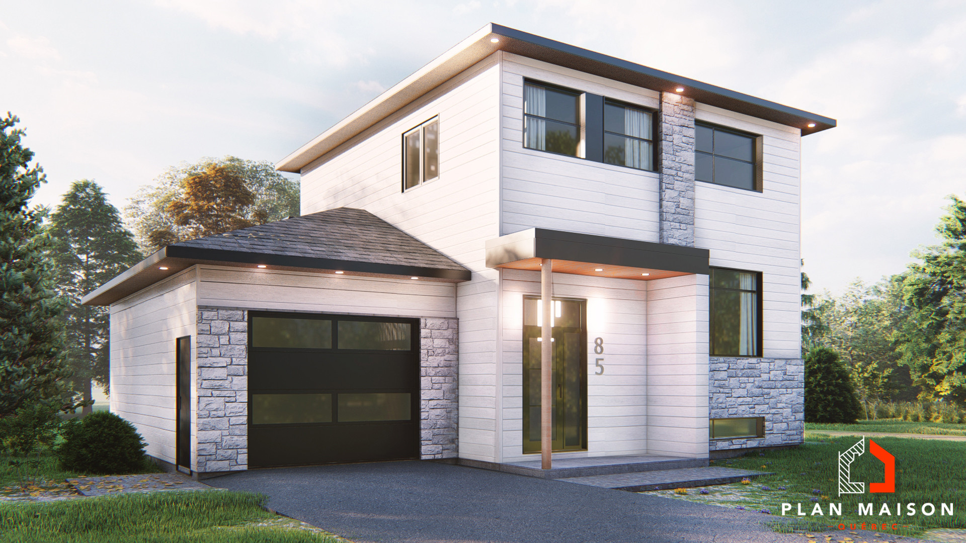 Maison avec garage sur le coté gauche | Plan Maison Québec