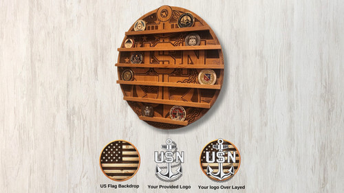 Personalized Custom Logo Challenge Coin Display | Wall Mounted | Legacy ...