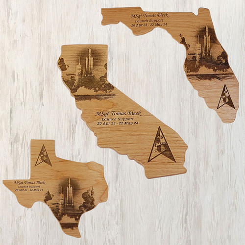 Space Rocket Launch Wood Plaques, Military Wood Engraved Award, Space ...