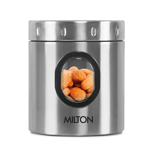 MILTON Steel Crispy 550 Storage Jar, 550 ml, Silver | B M Metal Mart