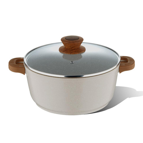 Bergner Naturally Cast Aluminum 20cm Casserole with Glass Lid, 2.2 ...