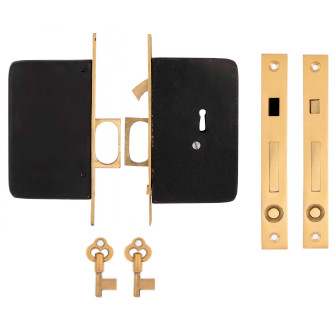 Plain Double Pocket Door Locks | charleston-hardware