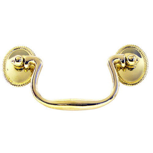 Swan Neck Furniture Pull with Oval Rosettes | charleston-hardware