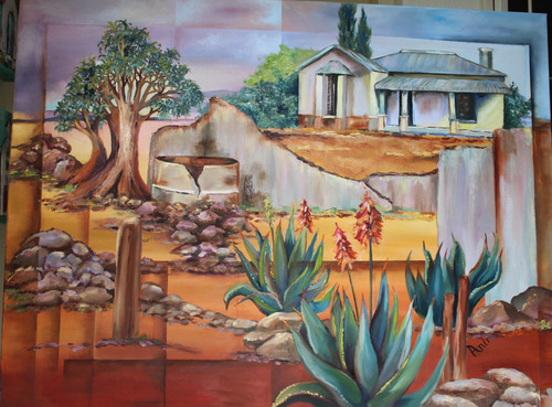 AK1601 The Desert's Forgotten Homestead | Oil Painting | PVC CEILINGS