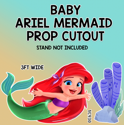 YC930 3FT Wide Baby Ariel Mermaid Party Prop Cutouts | GPS